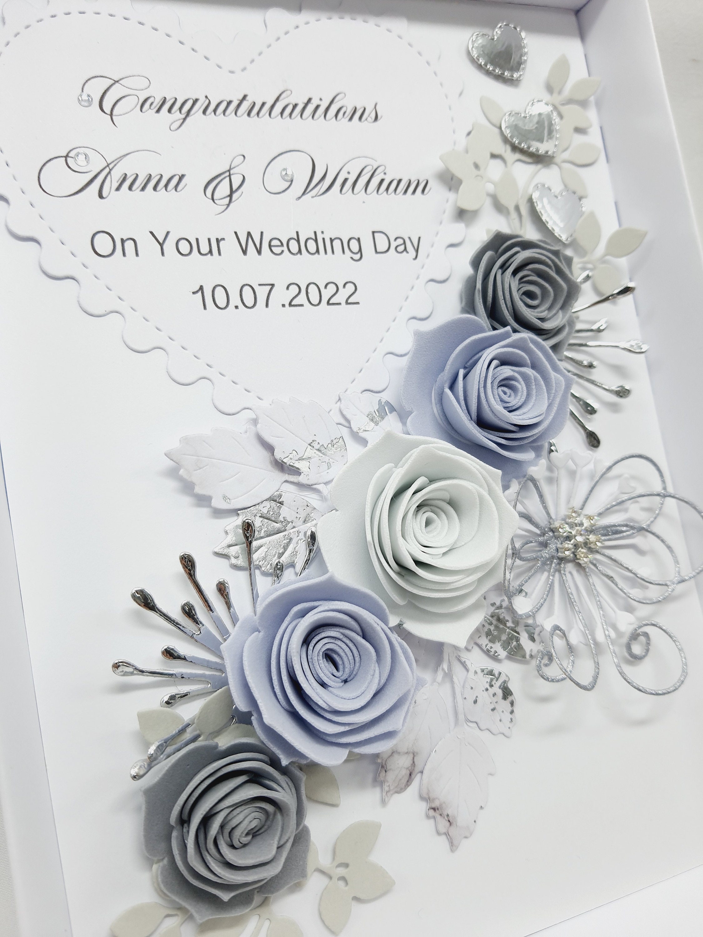 Wedding Day Card PERSONALISED Handmade WEDDING Card With GIFT Box for ...