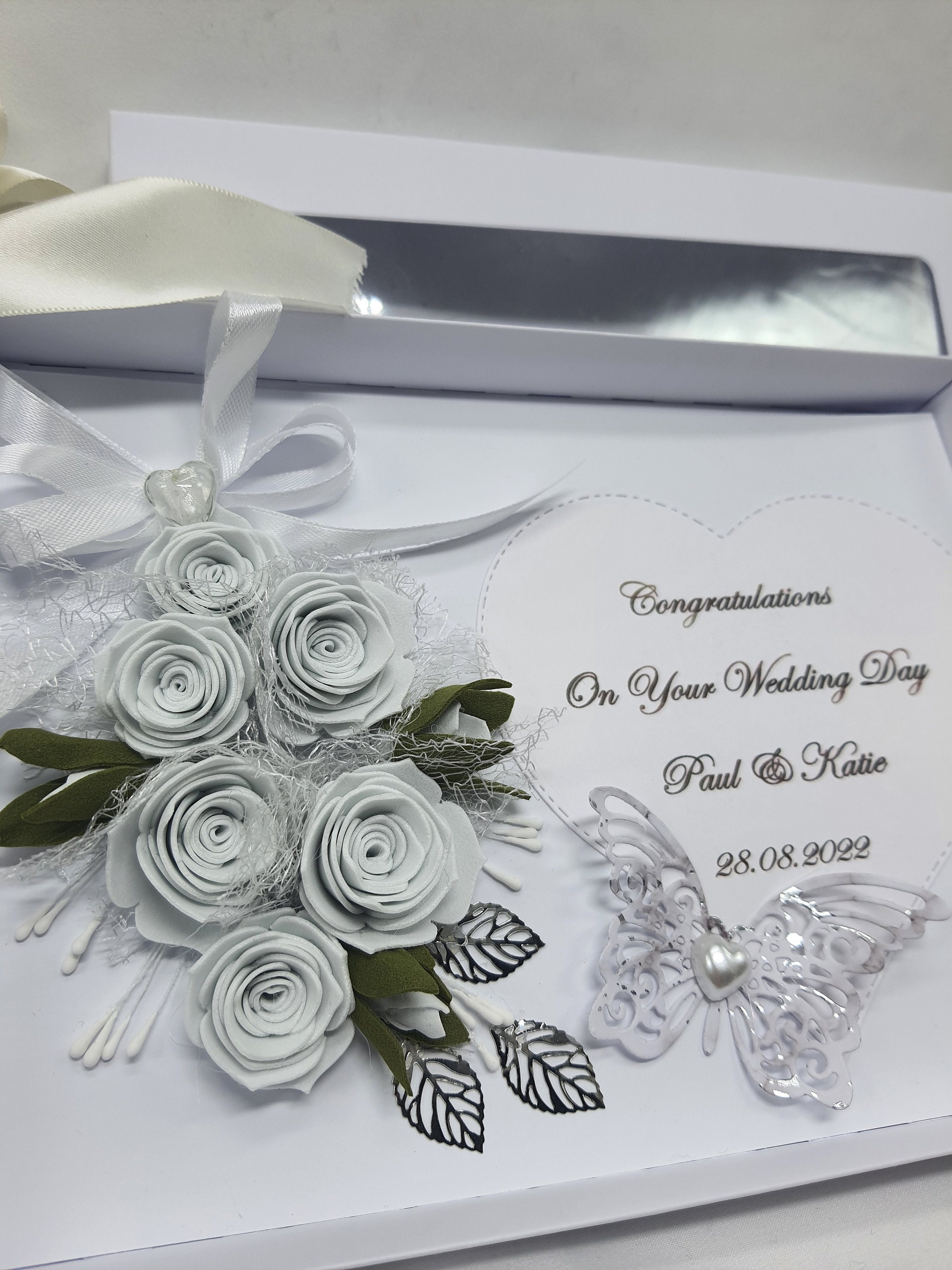 Handmade WEDDING Day Card Luxury Wedding Card PERSONALISED 3D - Etsy