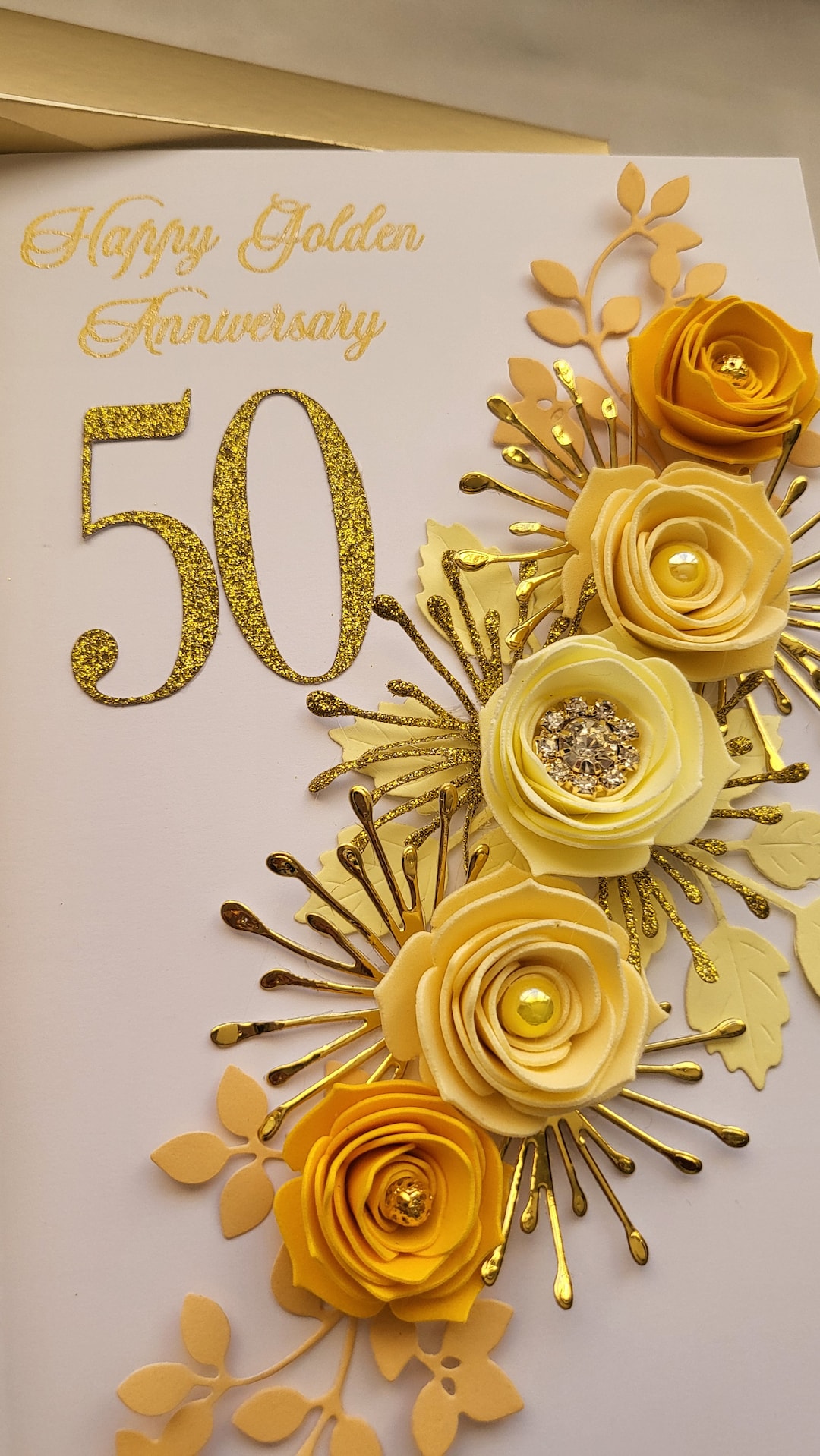 Golden 50th Anniversary Cards