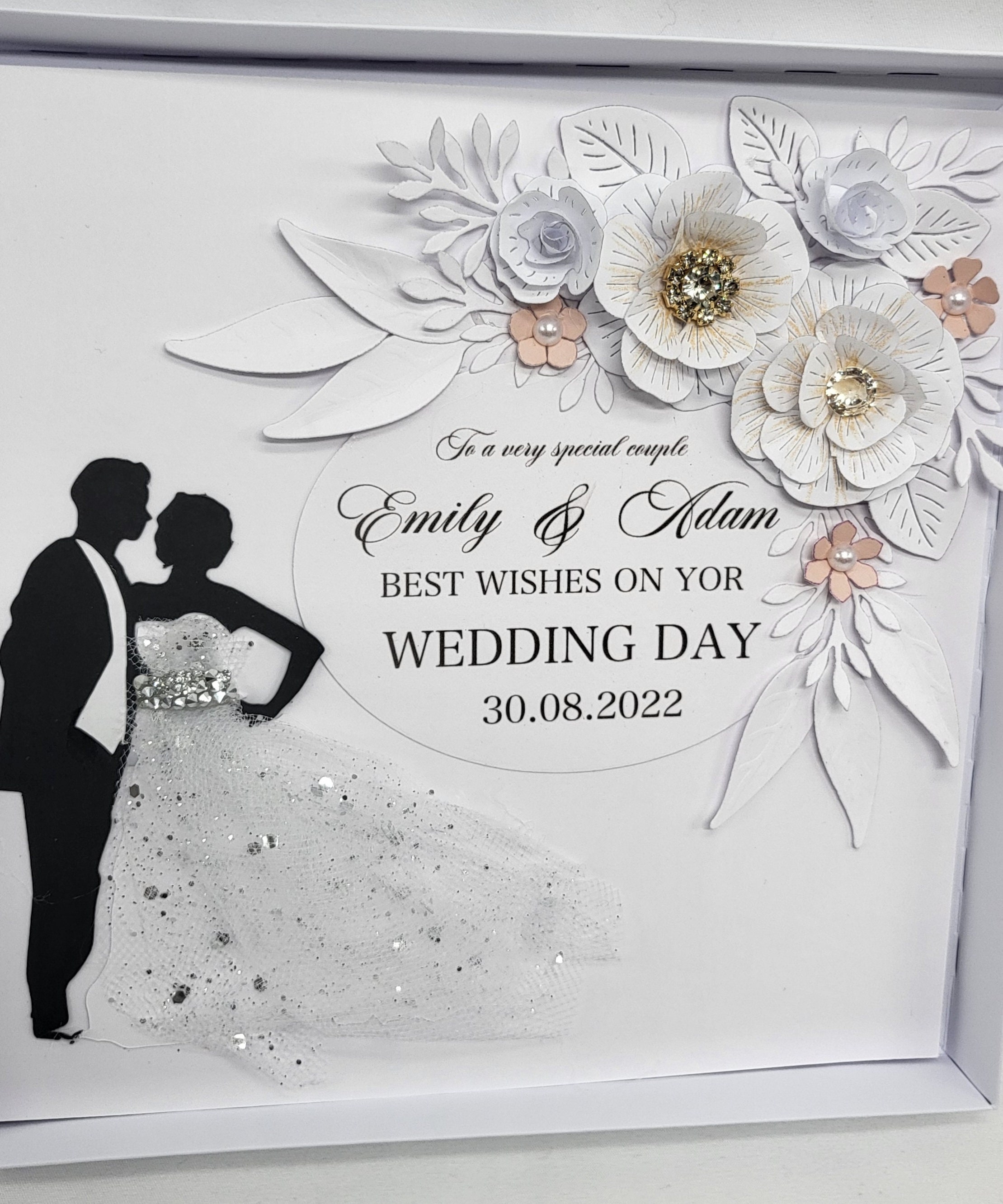 Wedding Day Card Handmade PERSONALISED Anniversary Card for - Etsy