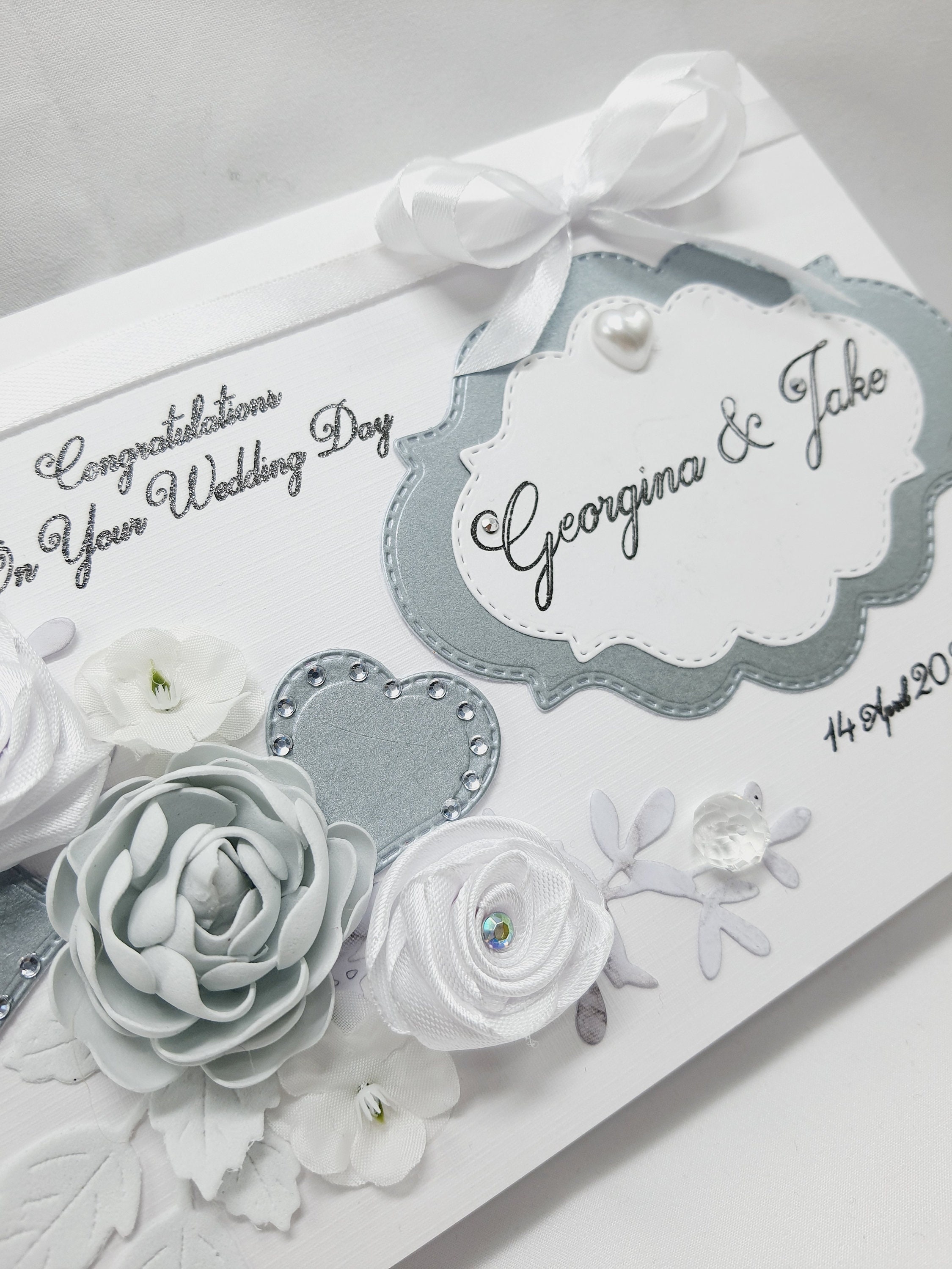 Personalised Handmade Wedding Day Card for Special Couple Wedding ...