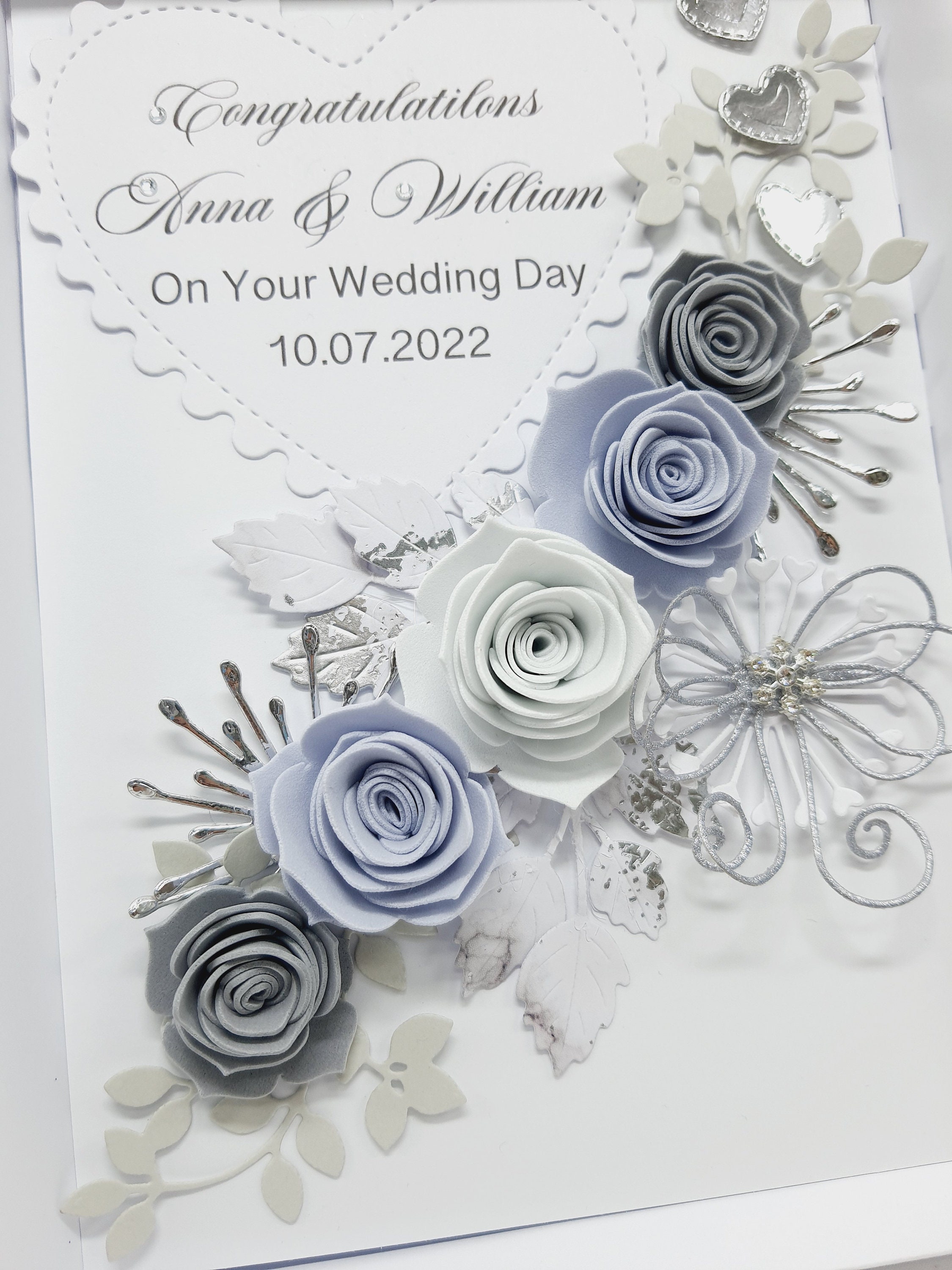 Wedding Day Card PERSONALISED Handmade WEDDING Card With GIFT Box for ...