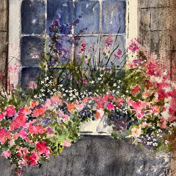 Window Frame With Flower Box - Etsy