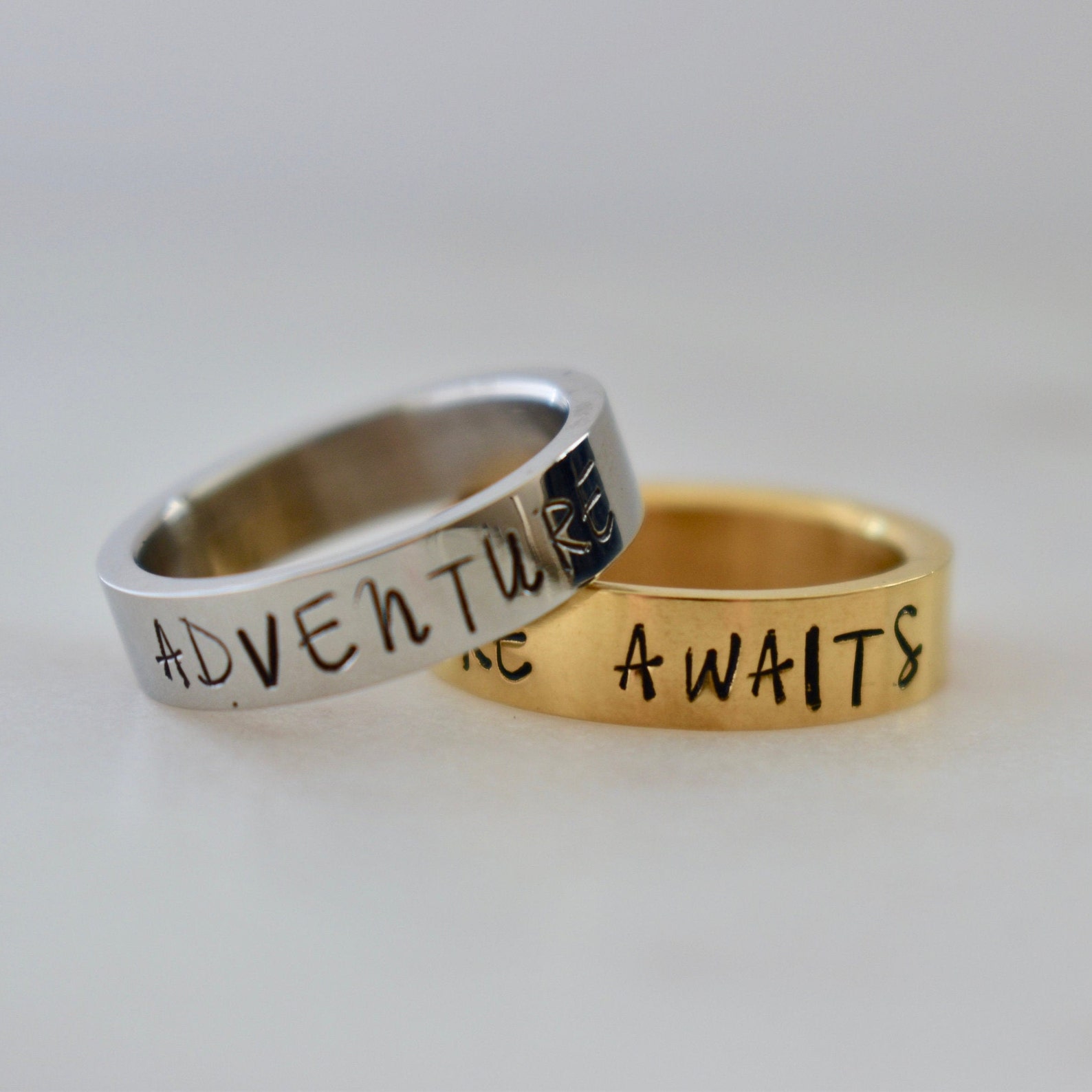 Adventure Awaits Ring Stacked Rings Adventure Ring 5mm - Etsy