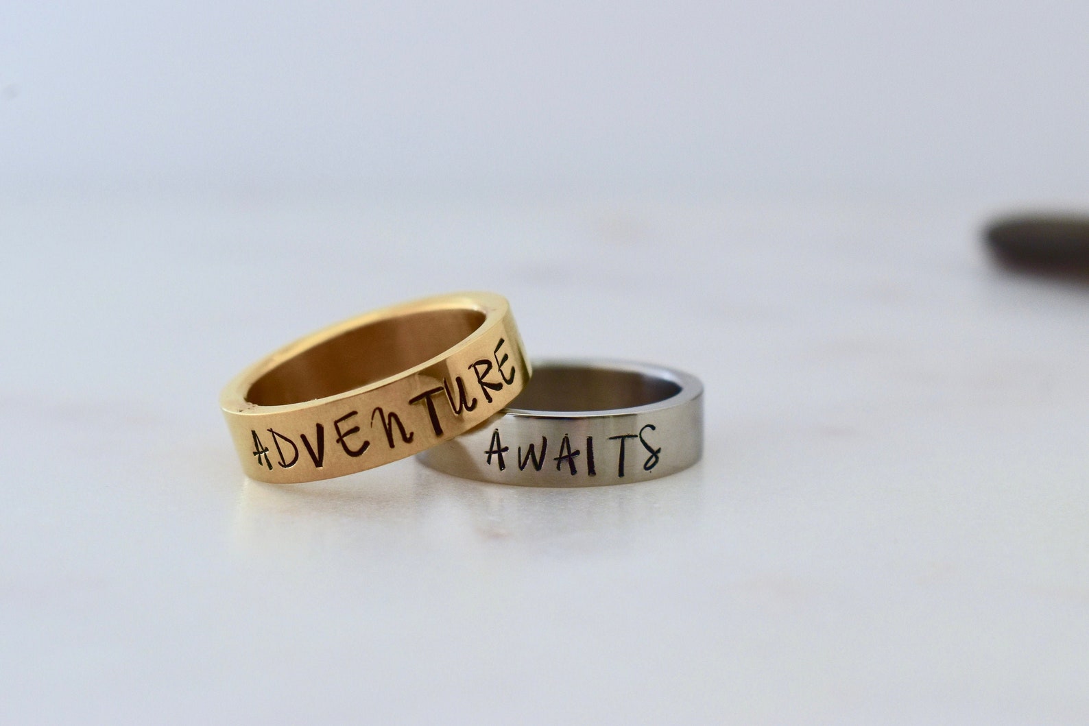 Adventure Awaits Ring Stacked Rings Adventure Ring 5mm - Etsy