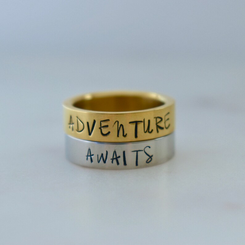 Adventure Awaits Ring Stacked Rings Adventure Ring 5mm - Etsy