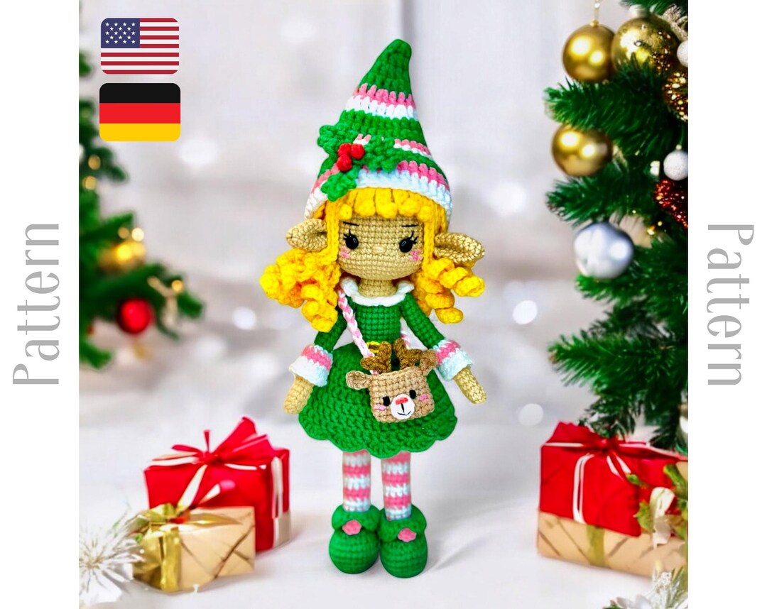 Crochet Christmas Elf Doll Pattern, Winter Doll Amigurumi in English ...