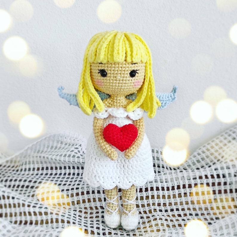 Crochet Angel Doll Pattern Amigurumi Doll in Dress With Heart - Etsy
