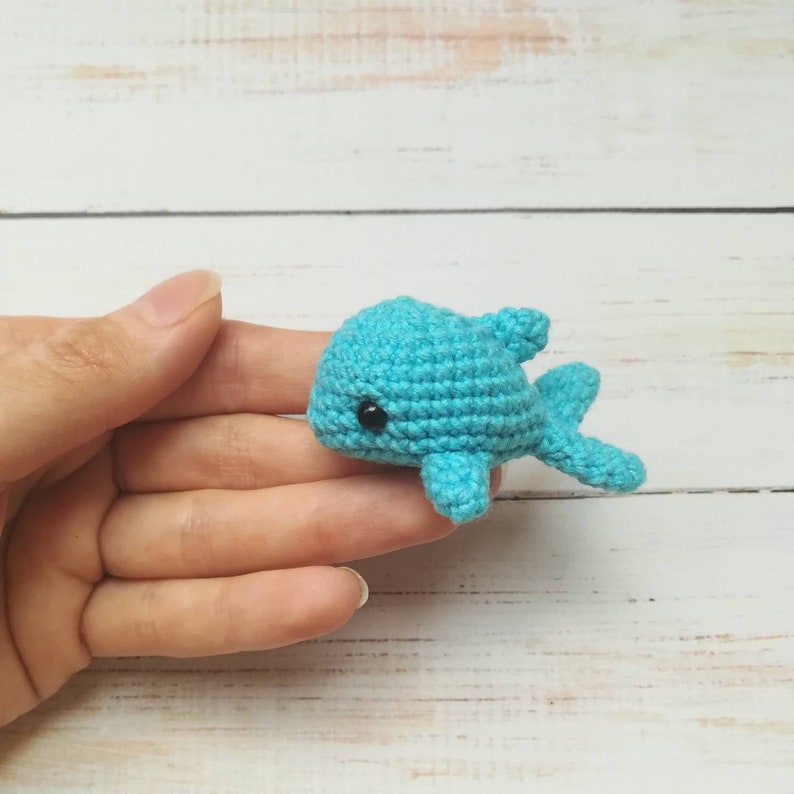 Crochet Whale Pattern, Mini Amigurumi Design, Tiny Dolphin, Small Sea ...