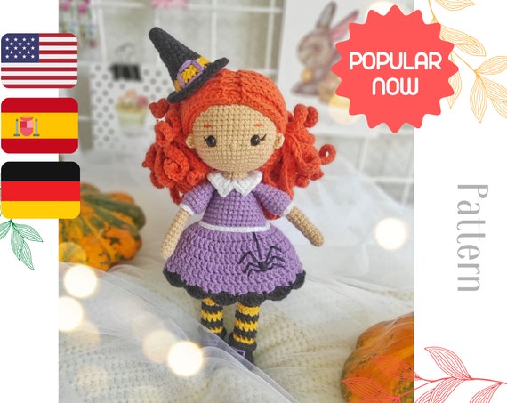 Crochet Wizard Pattern Cute Witch Doll Amigurumi Tutorial in - Etsy