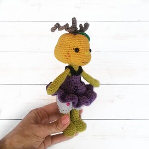 Crochet Pumpkin Doll Pattern, Pumpkinhead, Thanksgiving Day Gift Diy ...