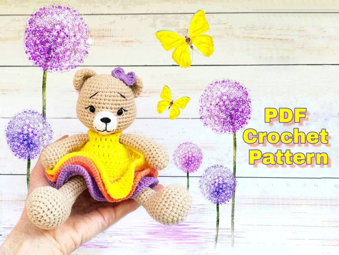 Crochet Teddy Bear Pattern PDF Bear in Dress Pattern - Etsy