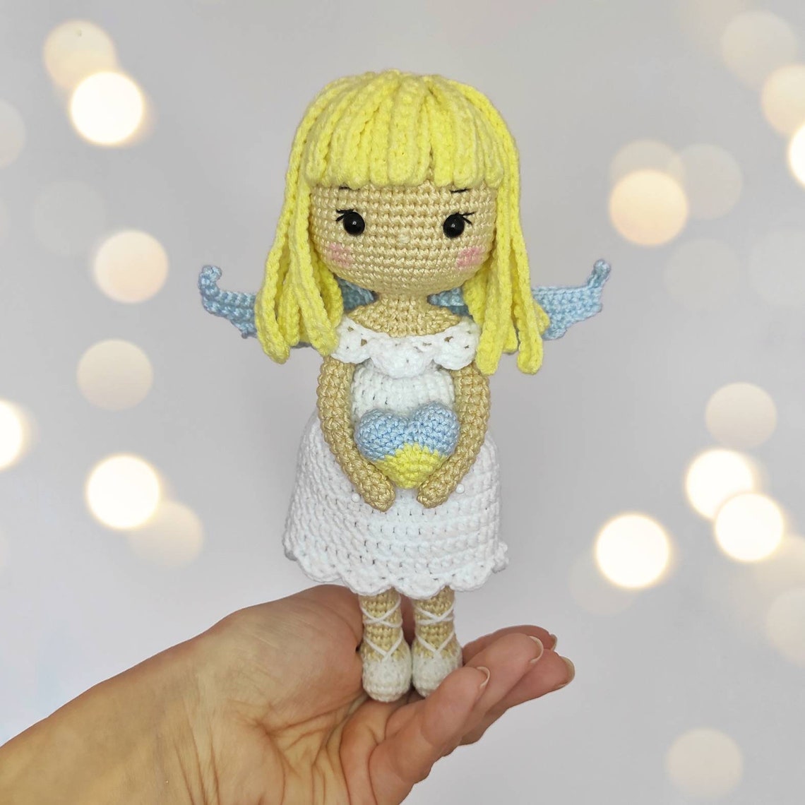 Crochet Angel Doll Pattern Amigurumi Doll in Dress With Heart - Etsy
