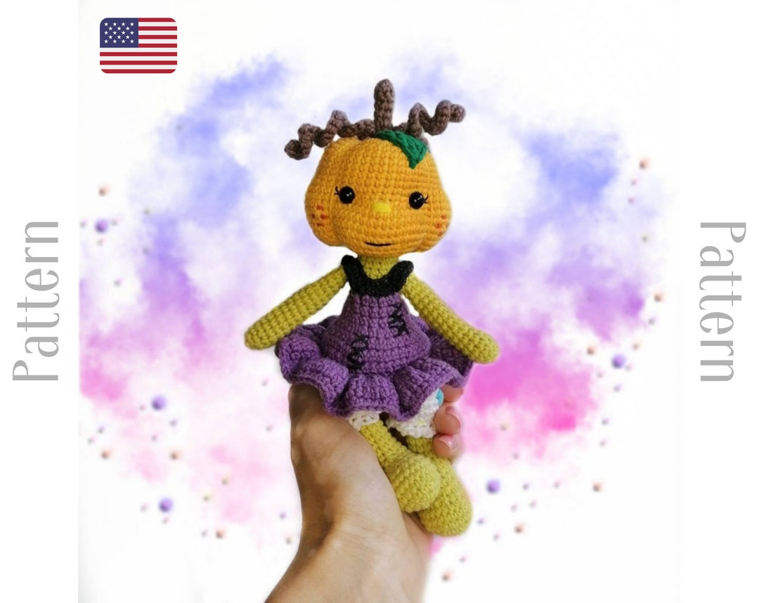 Crochet Pumpkin Doll Pattern, Pumpkinhead, Thanksgiving Day Gift Diy ...
