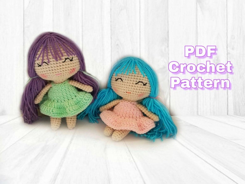 Amigurumi doll pattern Crochet girl tutorial pdf | Etsy