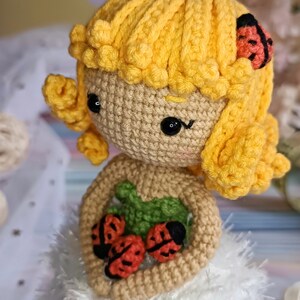 Crochet Doll Pattern, Flower Girl Amigurumi, Dandelion Doll Tutorial in ...