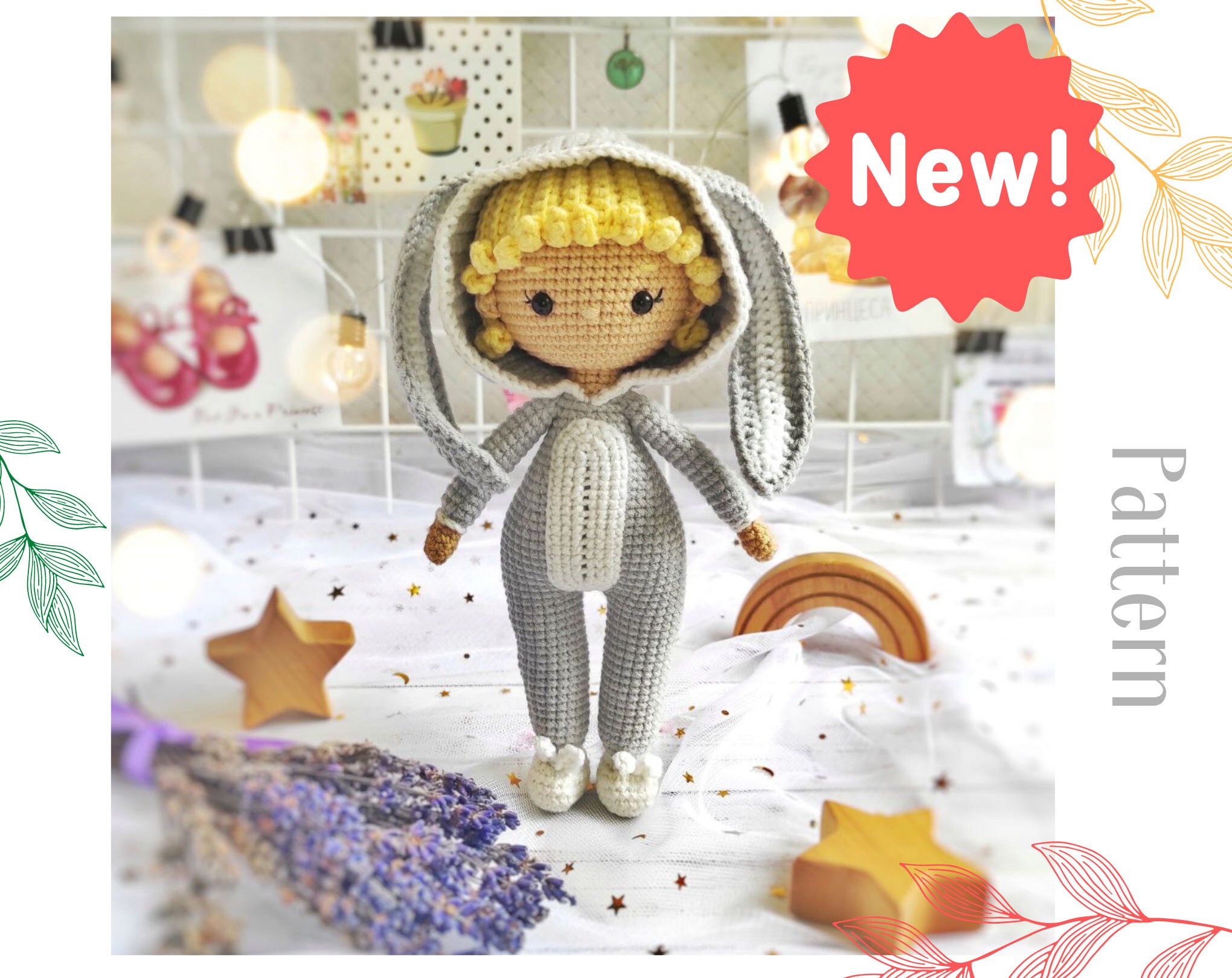 Crochet Bunny Doll Pattern Amigurumi Doll in Bunny Costume - Etsy