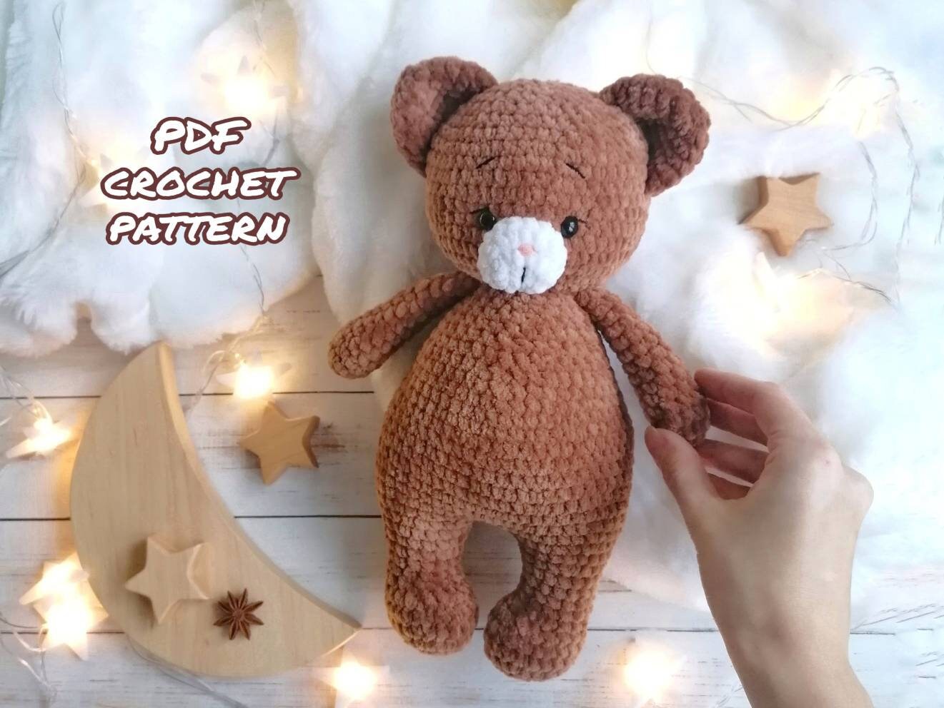 Crochet bear pattern / big plush toy amigurumi pdf tutorial / | Etsy