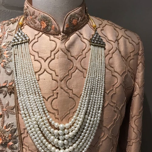 Groom Necklace for Sherwani Indian Men Accessories Emerald - Etsy