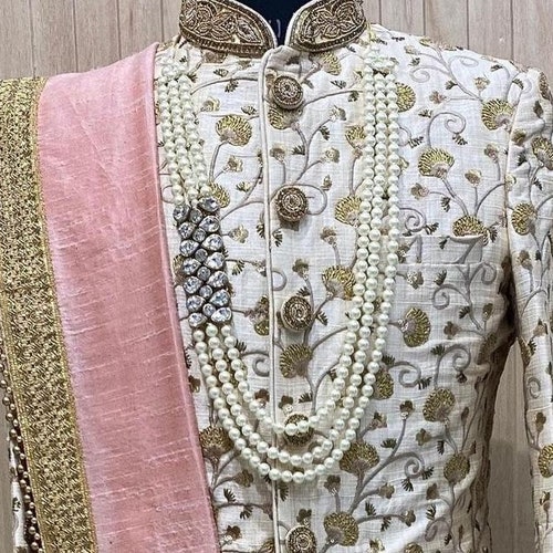 Groom Necklace for Sherwani Indian Men Accessories Emerald - Etsy