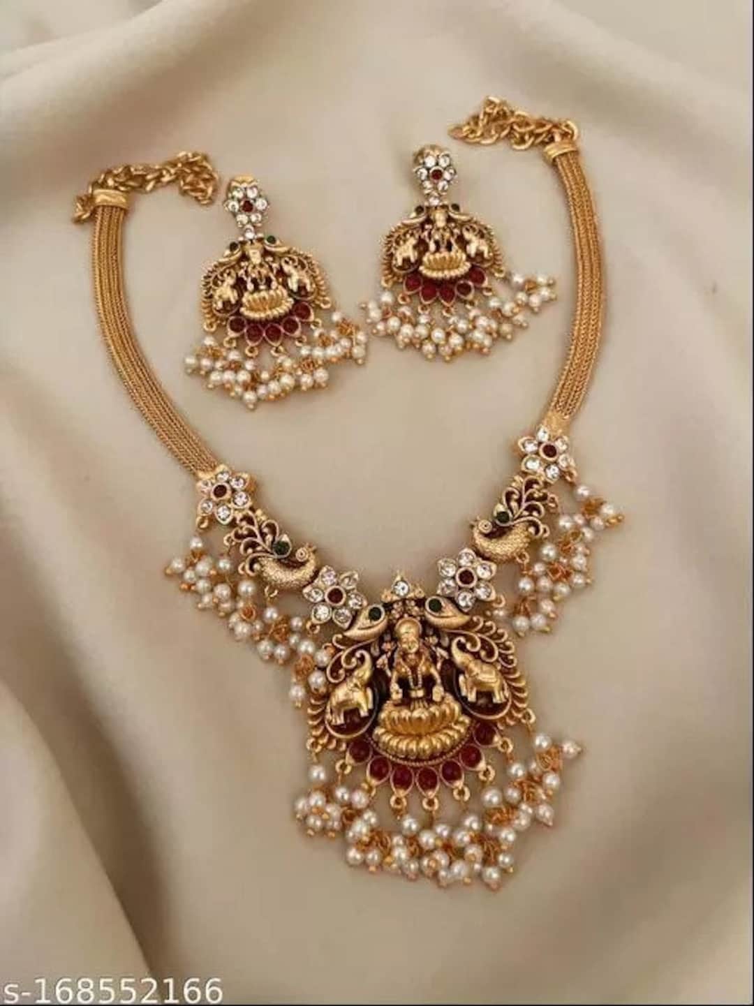 Beautiful Temple Necklace Set / Indian Women Jewellery/ Gold Plated ...