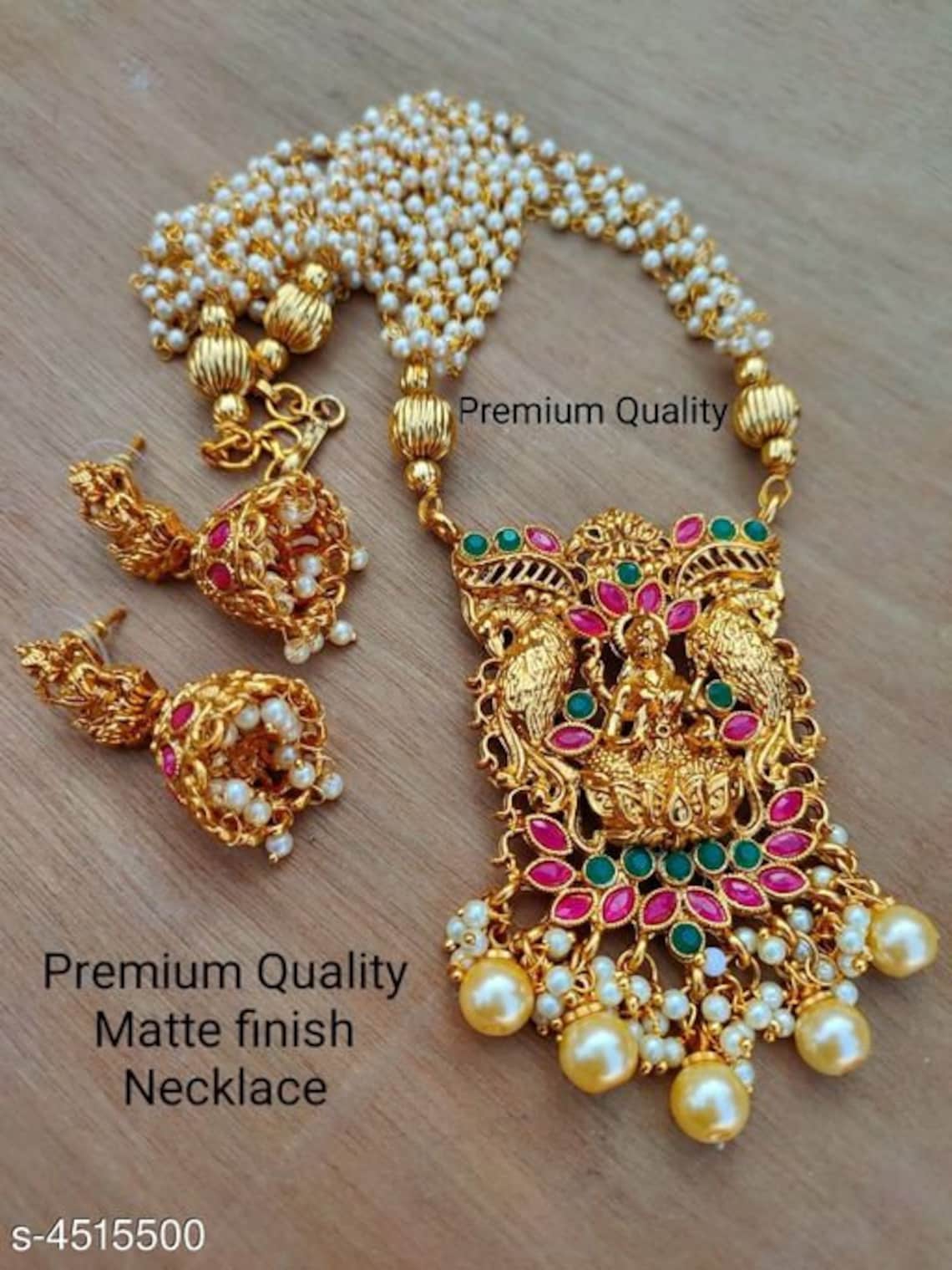 Beautiful Antique Temple Necklace Set /indian Women Jewellery - Etsy