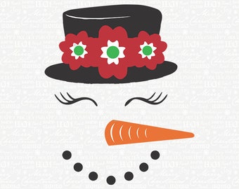 Snowman face clipart | Etsy