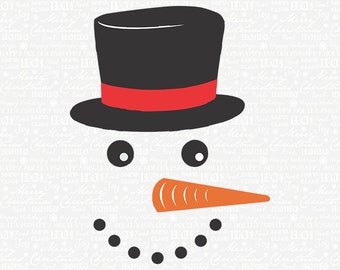 Snowman face clipart | Etsy