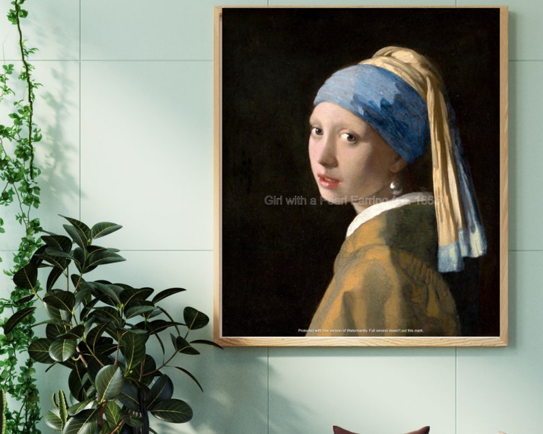 Girl With a Pearl Earring by Johannes Vermeers.1665 Art Print, Classic ...