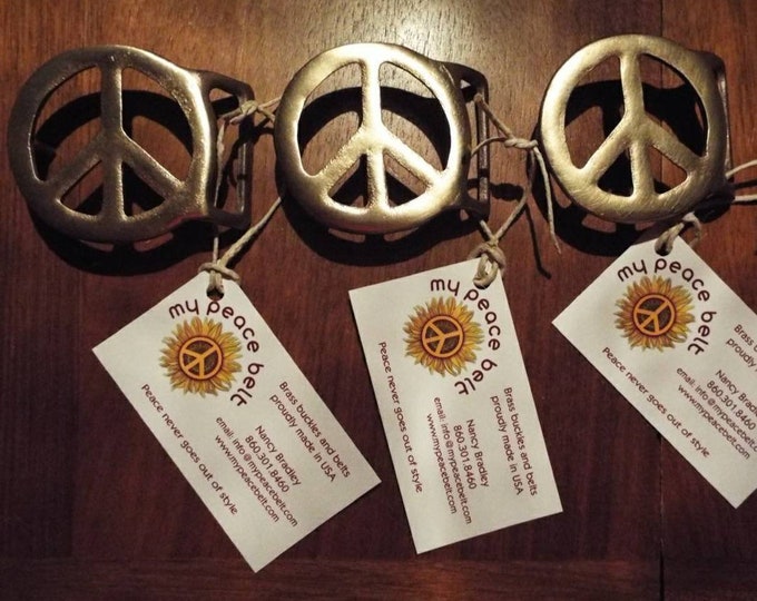 Handmade Vintage Style Brass Peace Sign Belt Buckle - Etsy