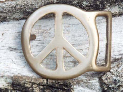 Handmade Vintage Style Brass Peace Sign Belt Buckle - Etsy