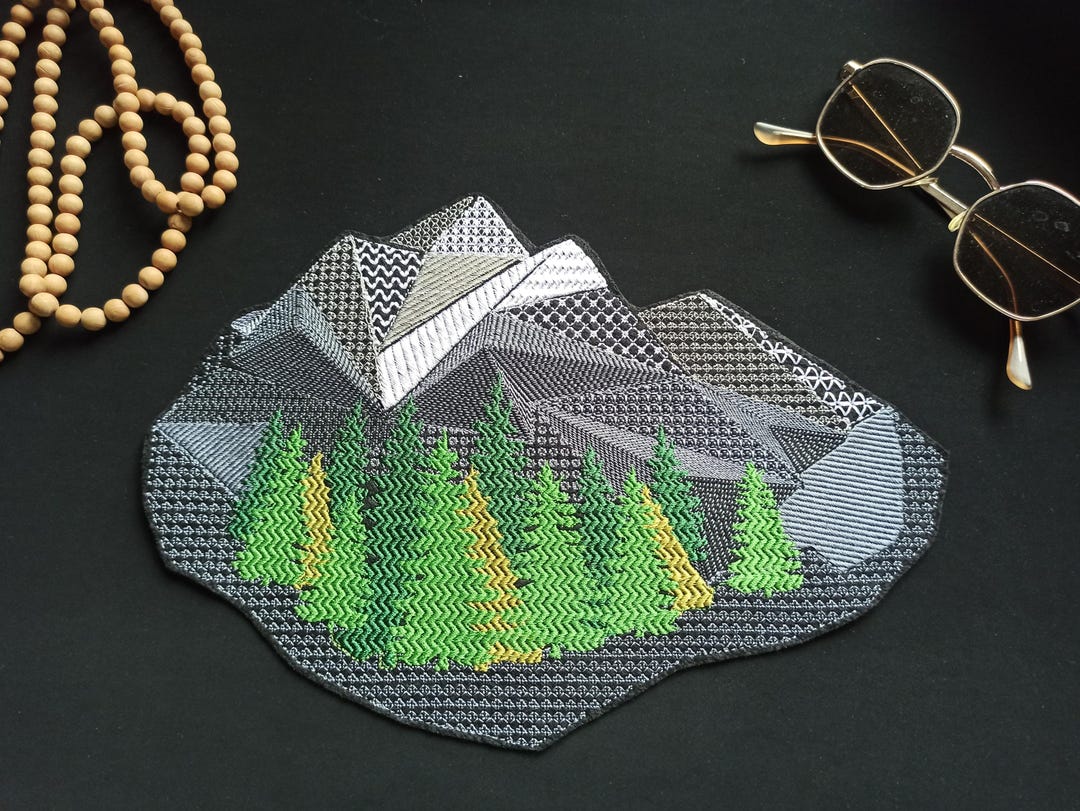 MOUNTAINS ~ Large Jacket Patch ~ Iron-on ~ for Sewing and Ironing ...