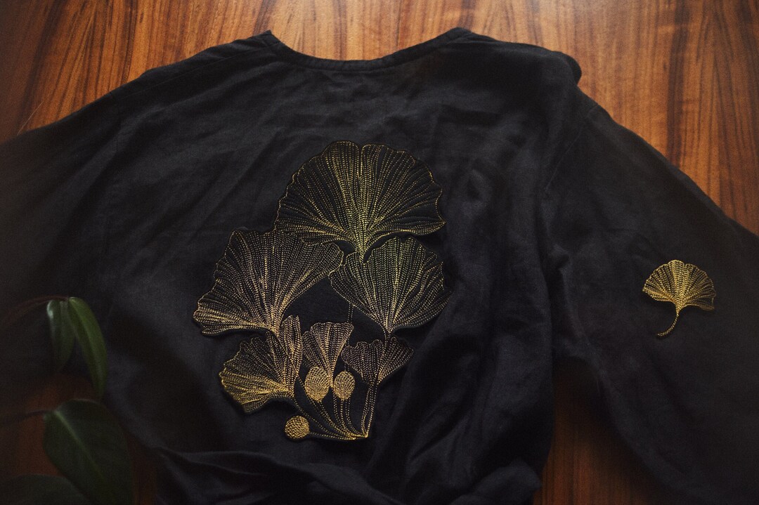GINKGO Gingko ~ Large Patch for Jacket ~ Iron on ~ Sew on and Iron on ...