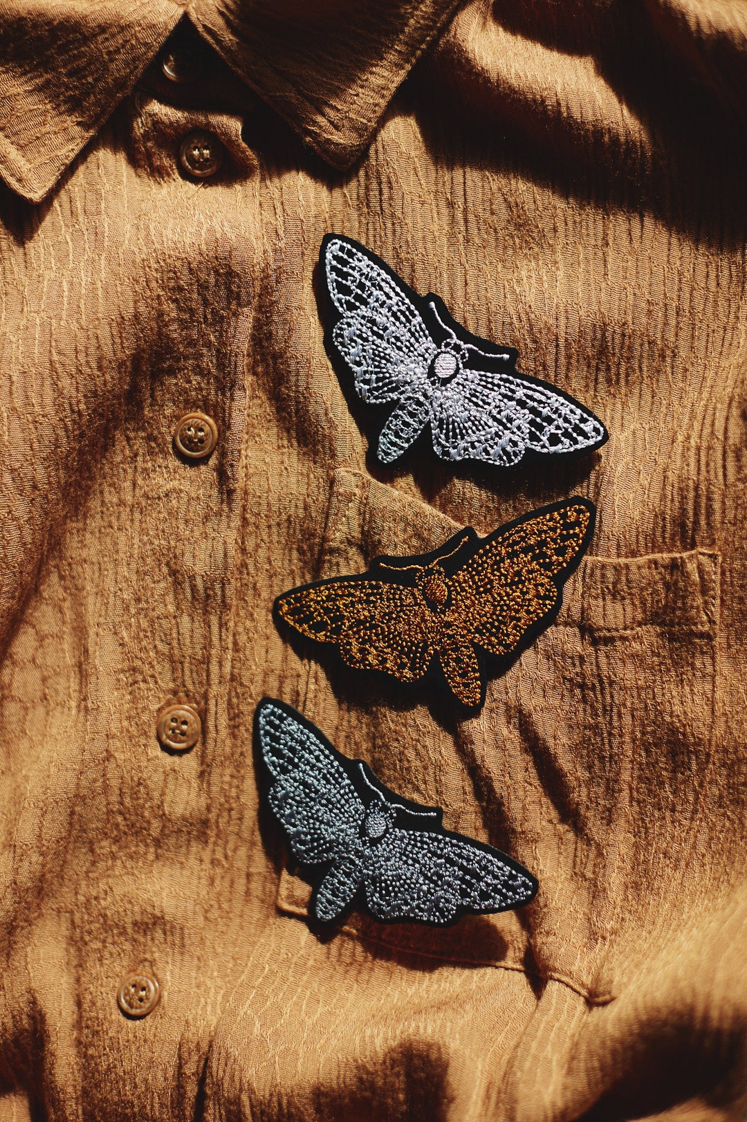 MOTH Small Jacket Patch Attach With Iron Sew on and Iron on Applique ...