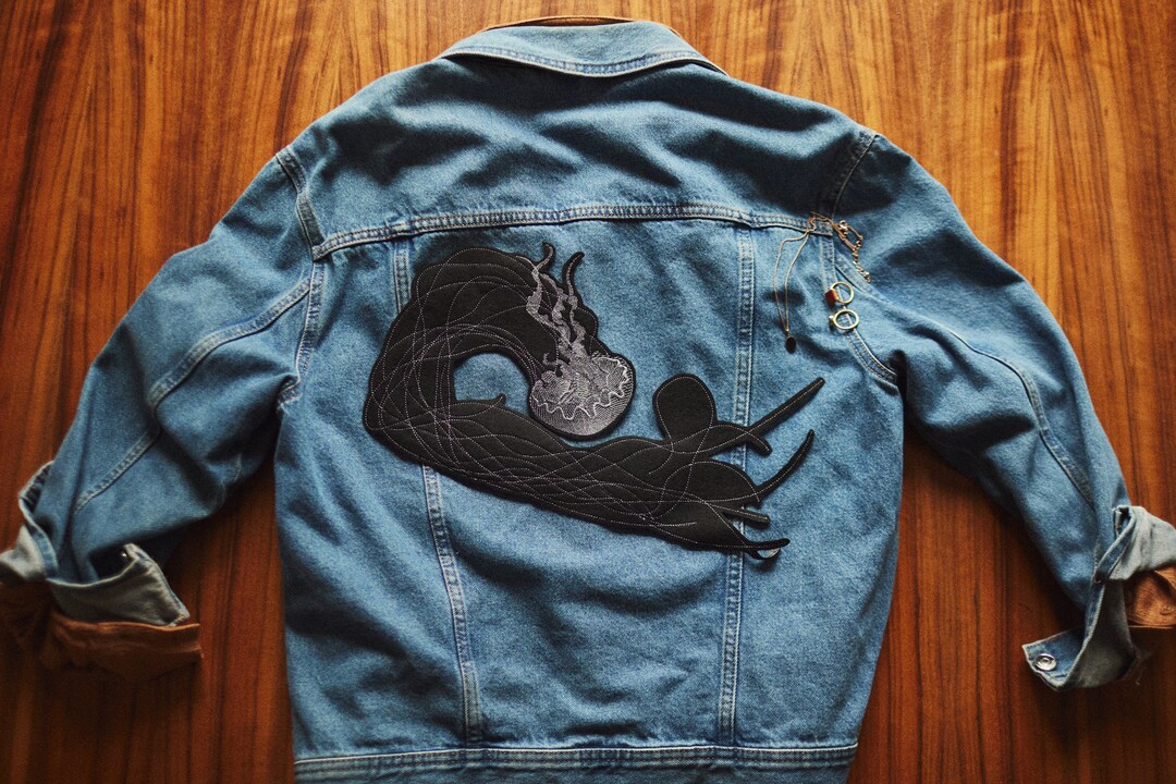 JELLYFISH FIKUŚNA Large Jacket Patch Iron Mount for Sewing and Ironing ...