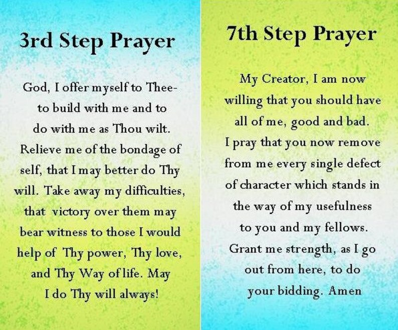 AA/ 12 Step Recovery 3rd & 7th Step Prayer LOT of 10 Wallet - Etsy Canada