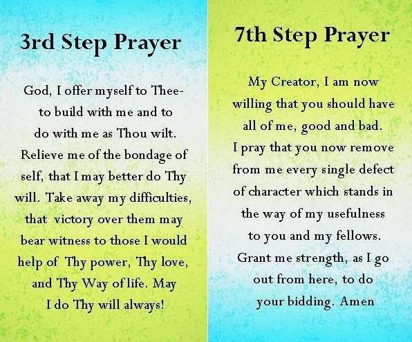 AA/ 12 Step Recovery 3rd & 7th Step Prayer LOT of 10 Wallet - Etsy Canada