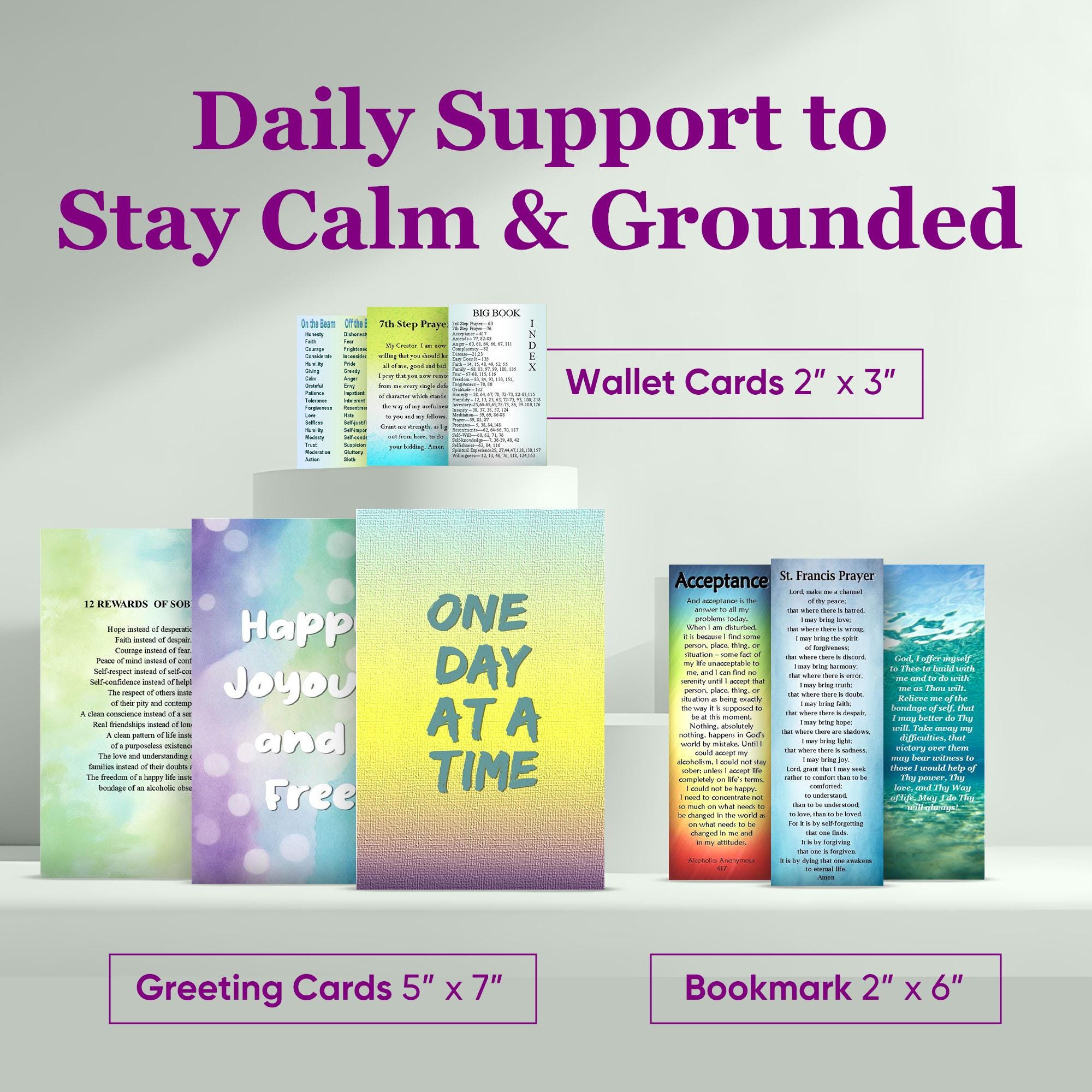 10-pack Recovery & Sobriety Greeting Cards (5x7) | AA, 12-step ...