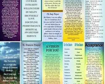 Alcoholics Anonymous/12 Step Wallet Card Assortment 10 Sobriety Gifts ...