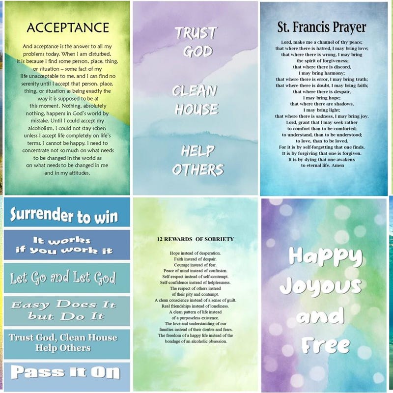 Sobriety Aa Cards Pack - Etsy