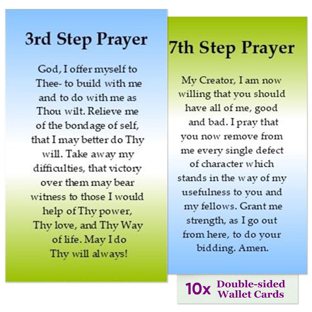 AA 12 Step Recovery Prayer Cards: Sobriety Gift, Wallet Size - Etsy