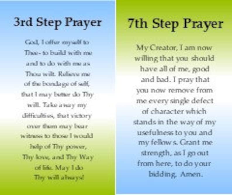 AA/ 12 Step Recovery 3rd & 7th Step Prayer LOT of 10 Wallet Cards - Etsy