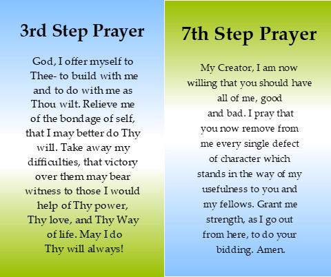 AA/ 12 Step Recovery- 3rd & 7th Step Prayer LOT of 10 Wallet Cards ...