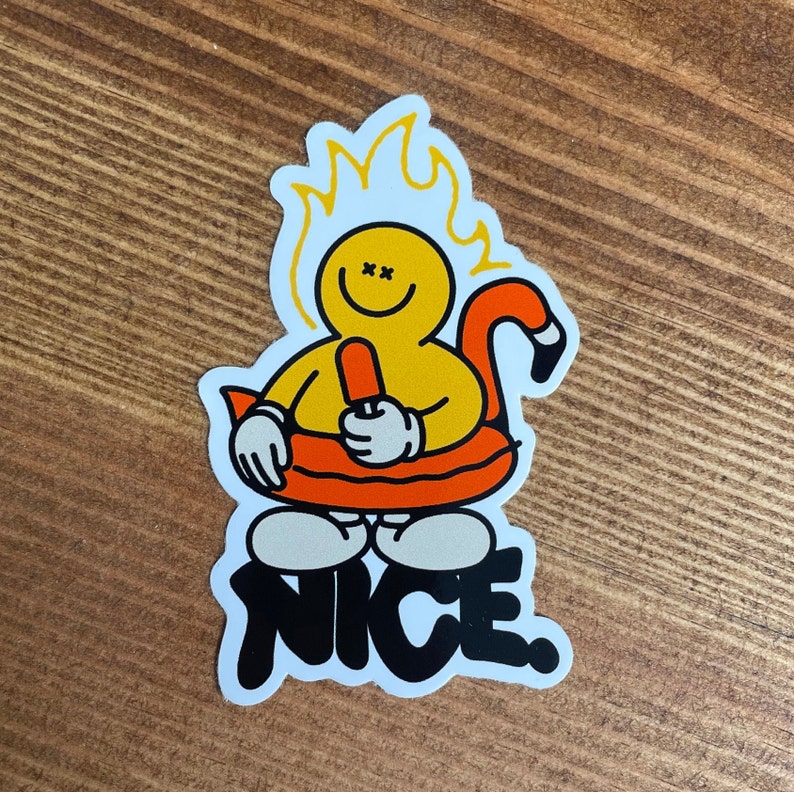 Illustrated Vinyl Sticker Nice Laptop Sticker Water - Etsy