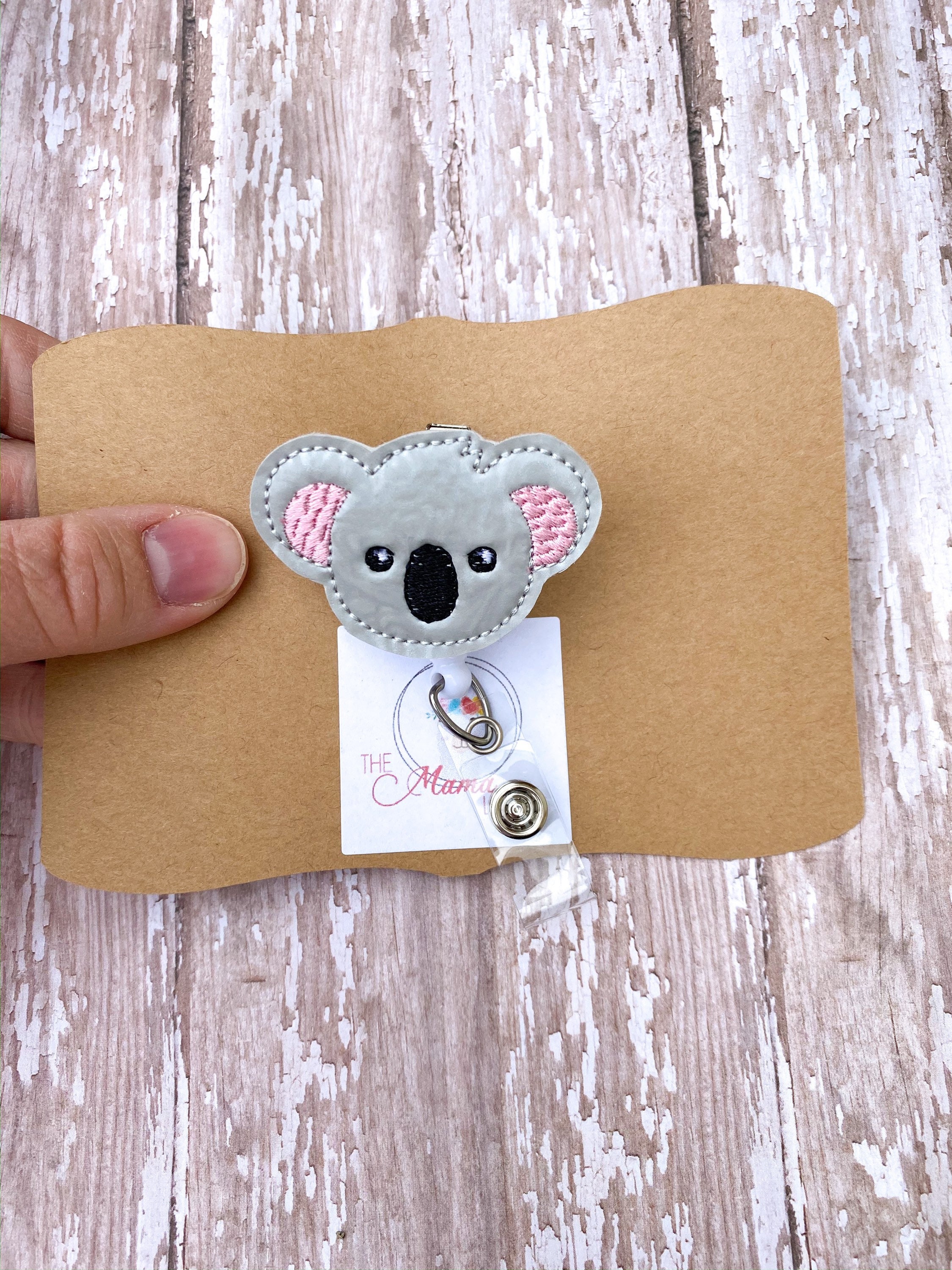 Koala badge topper koala badge reel animal badge reel | Etsy