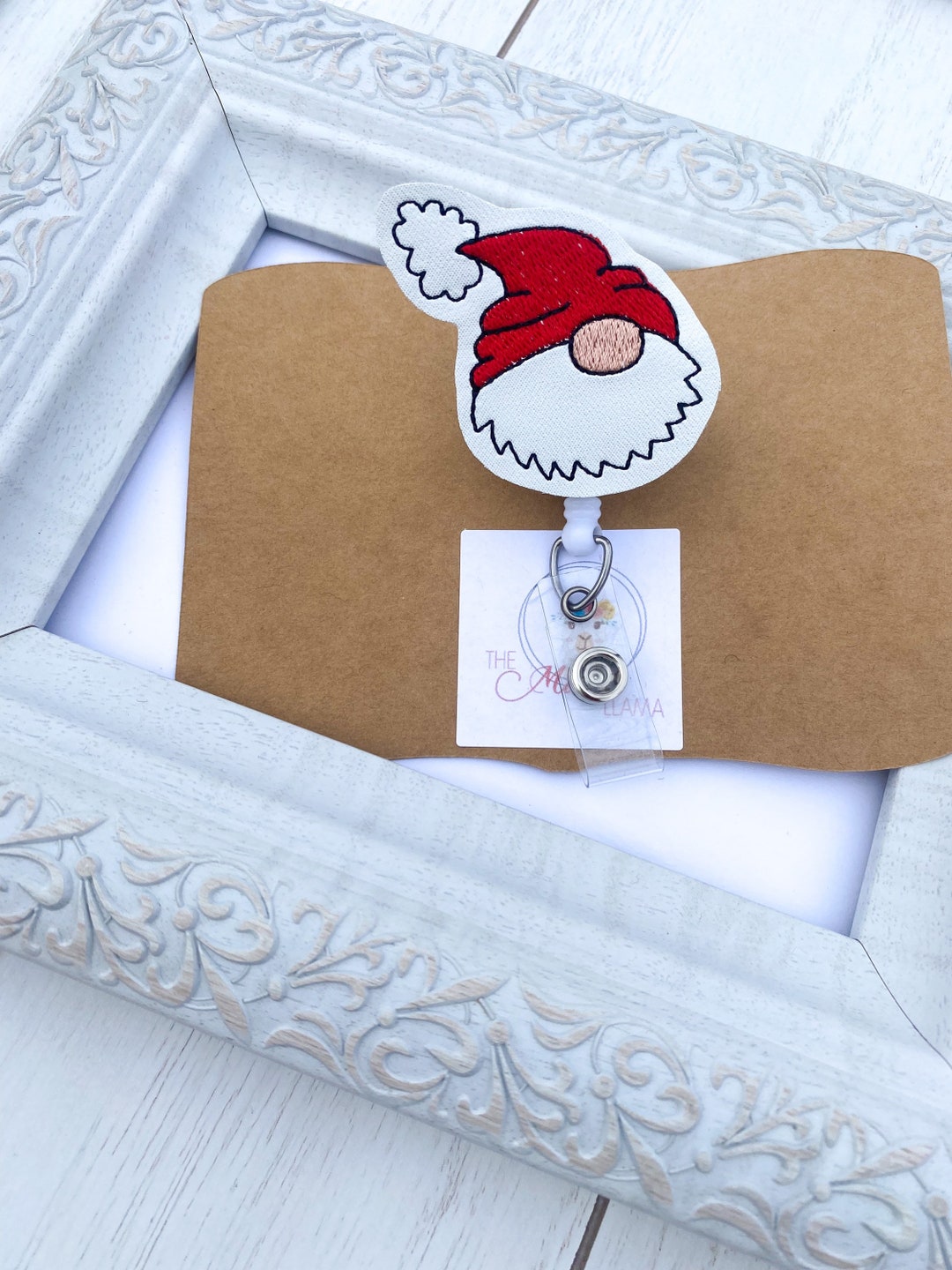 Santa Gnome Badge Topper, Nurse Badge Reel, Interchangeable Badge Reel ...