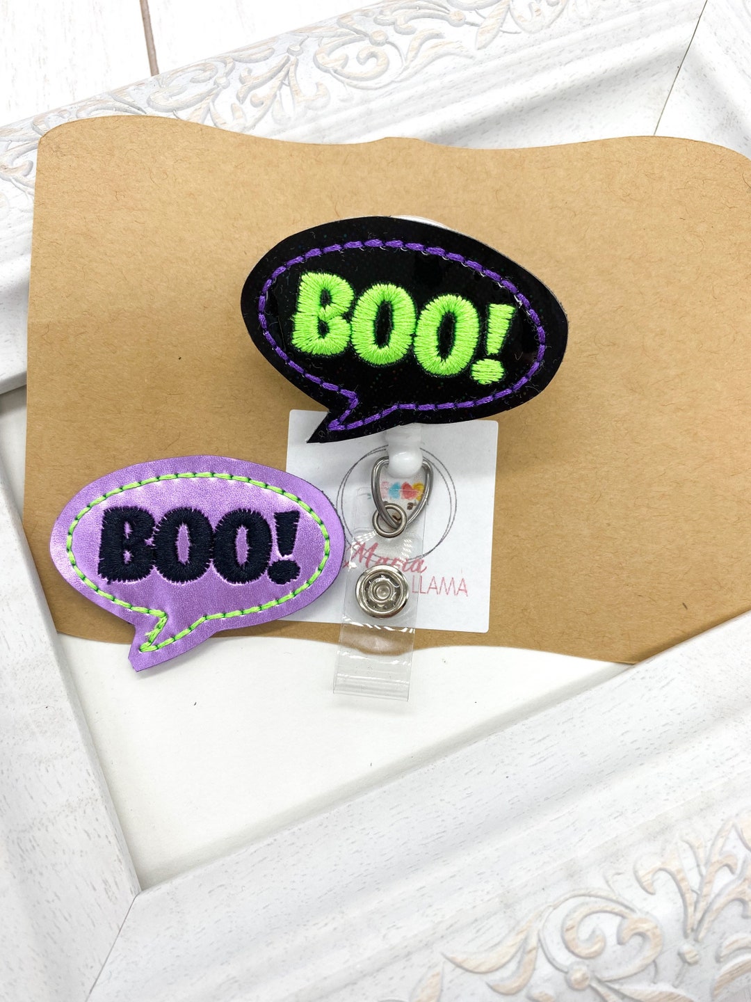 Halloween BOO Badge Topper Cute Halloween Badge Reel - Etsy