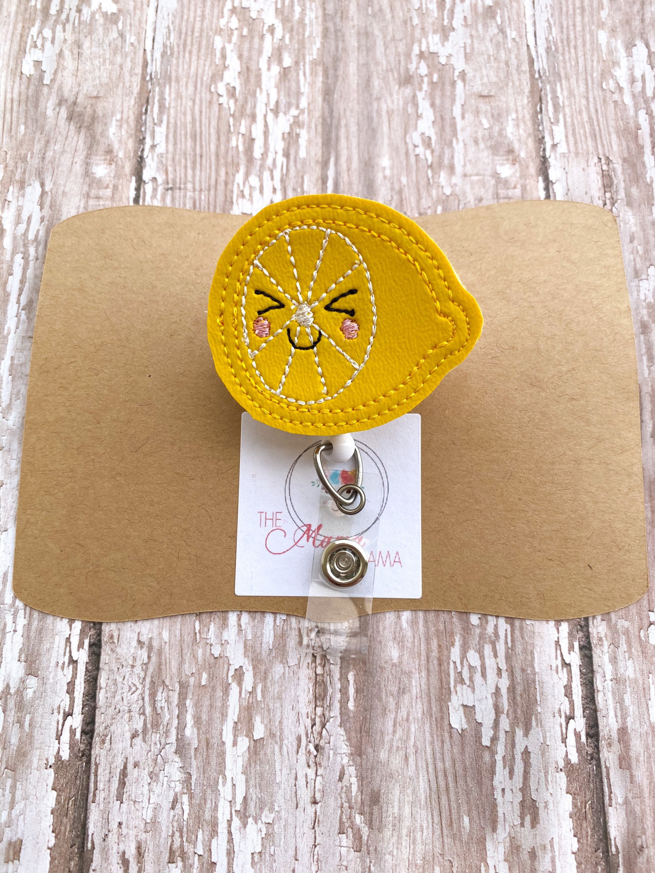 Lemon Badge Topper Retractable Badge Reel Fruit Badge Reel - Etsy