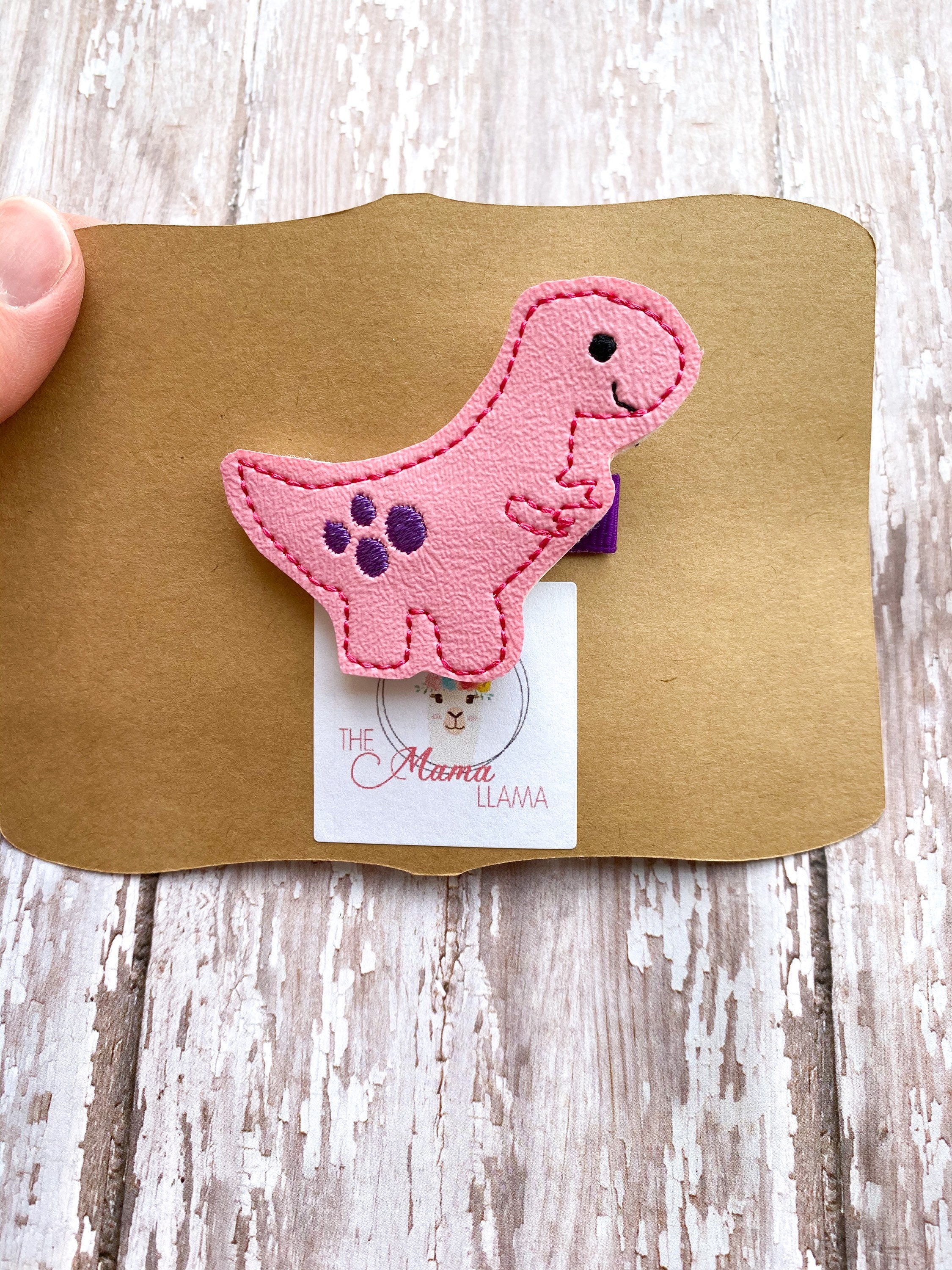 Pink T-Rex Hair Clip Dinosaur Headband | Etsy