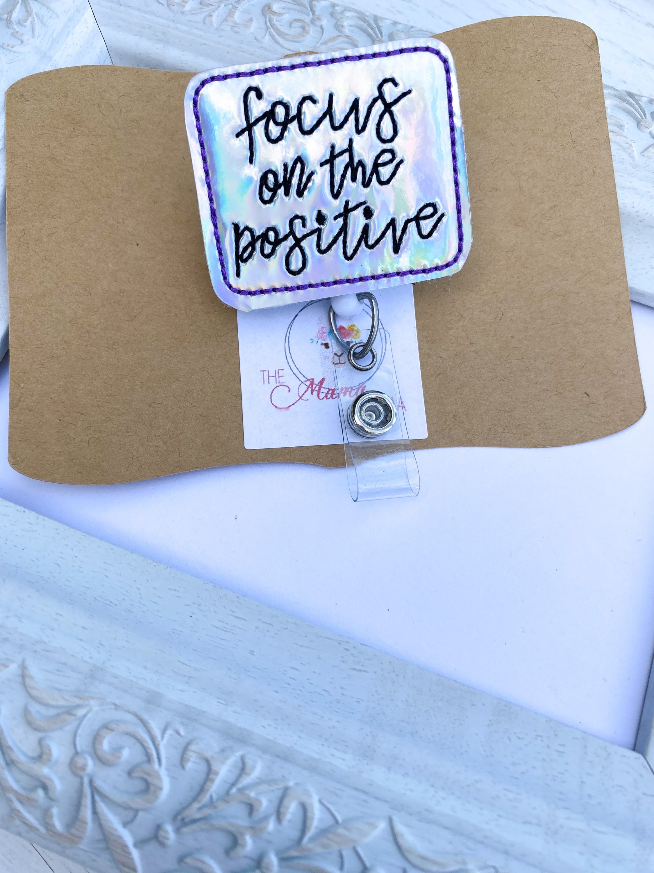 Focus on the Positive Badge Topper Nurse Badge Reel | Etsy